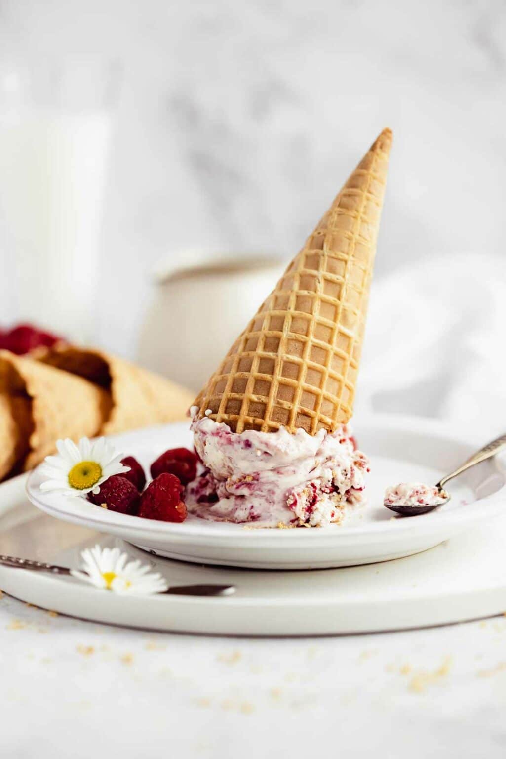Raspberry Cheesecake Ice Cream - Flouring Kitchen