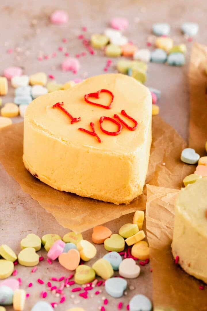 Red Velvet Mini Conversation Heart Cakes - Flouring Kitchen