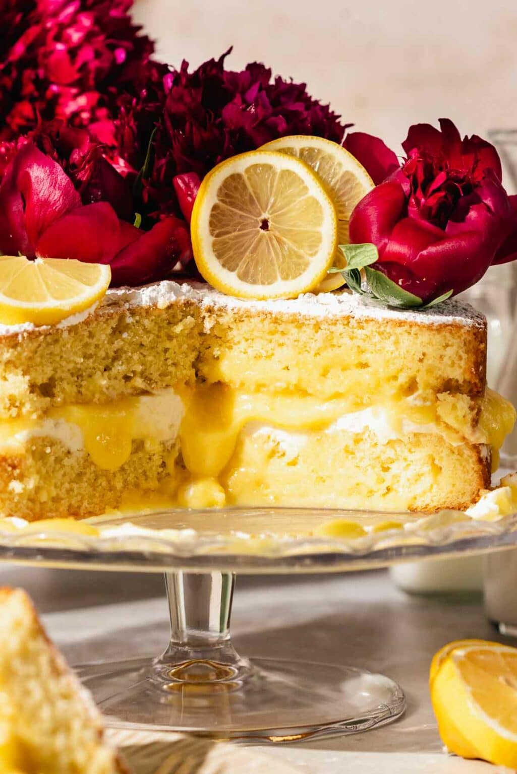 Lemon Victoria Sponge with Lemon Curd - Flouring Kitchen