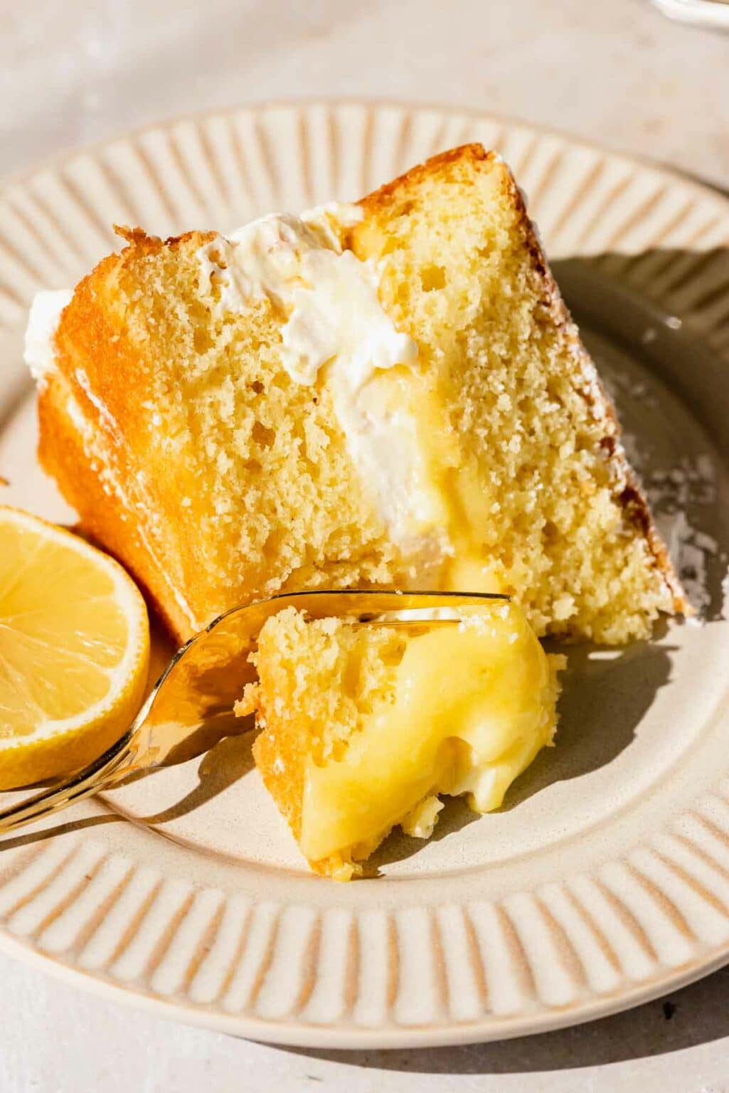 Lemon Victoria Sponge with Lemon Curd - Flouring Kitchen