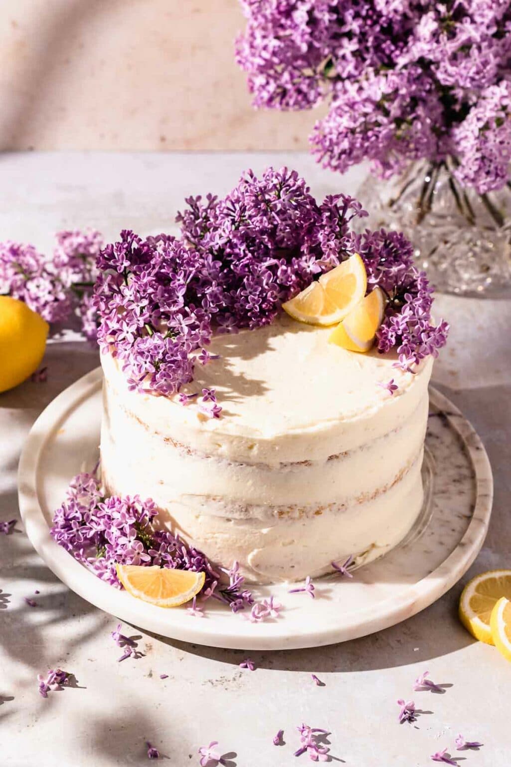 Lilac Cake with Lemon - Flouring Kitchen