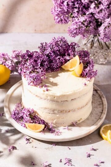 Lilac Cake with Lemon - Flouring Kitchen