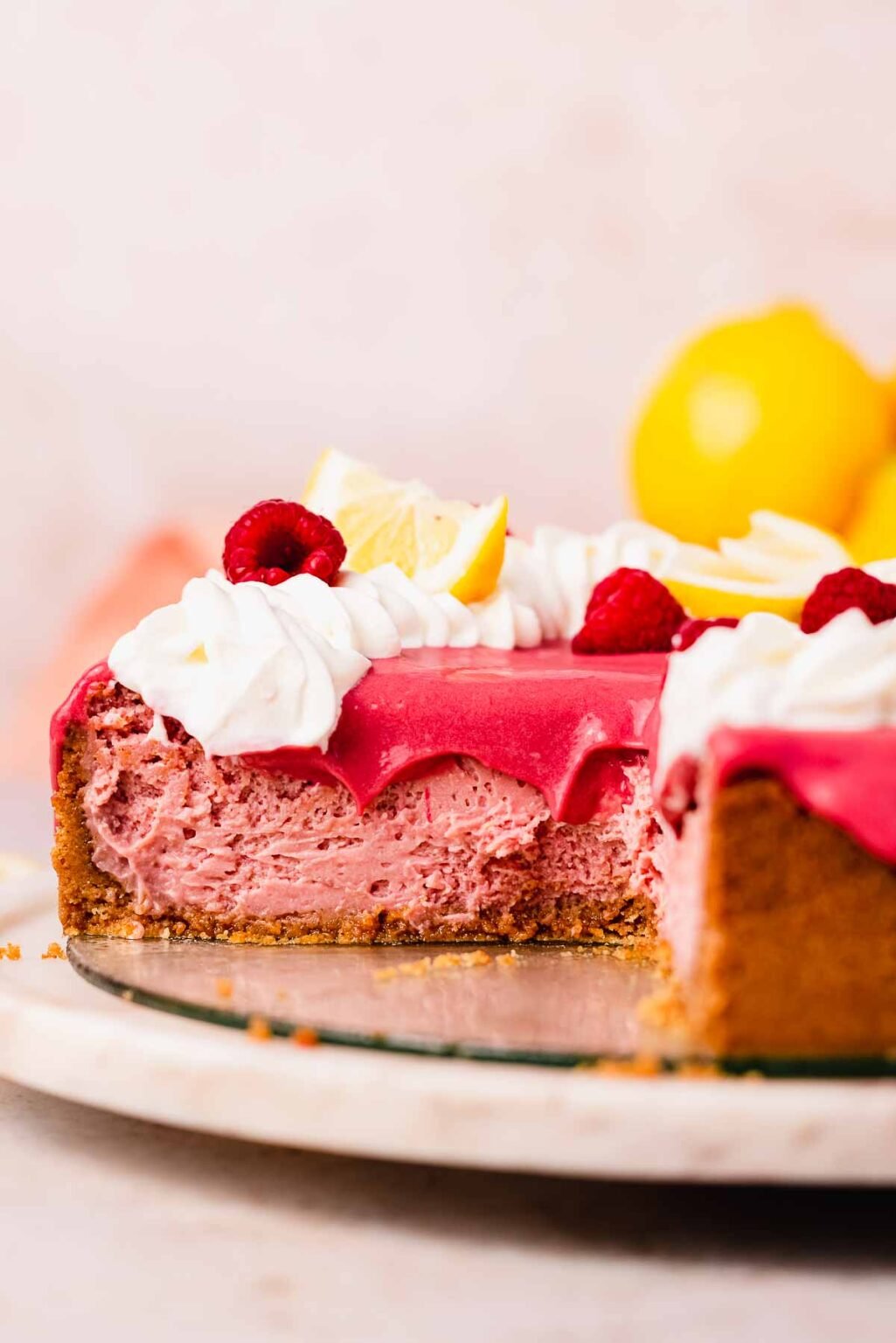 Lemon Raspberry Cheesecake - Flouring Kitchen