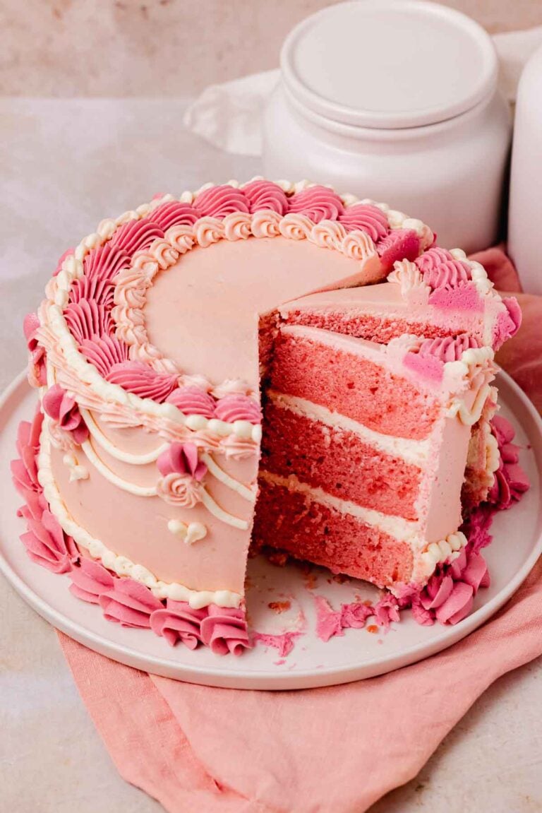 The Best Pink Velvet Cake - Flouring Kitchen