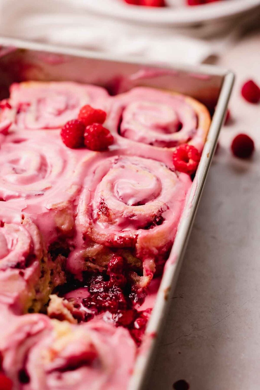 Raspberry Rolls Easy and Gooey - Flouring Kitchen