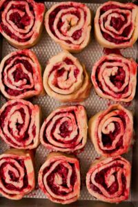 Raspberry Rolls Easy and Gooey - Flouring Kitchen