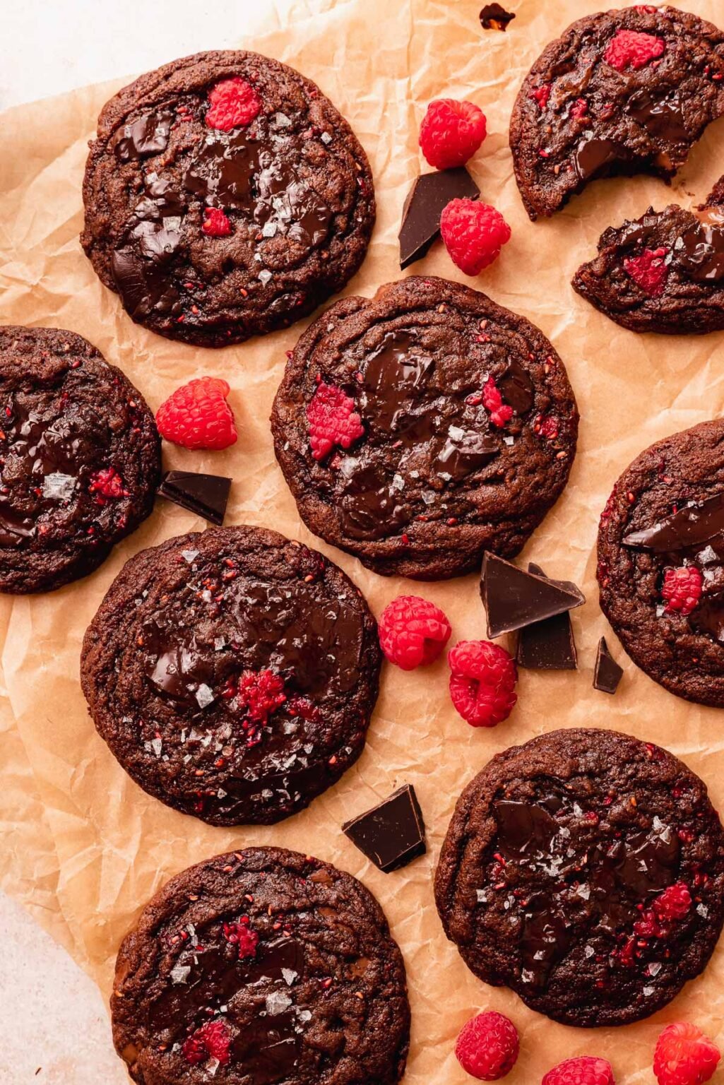Chocolate Raspberry Cookies - Flouring Kitchen