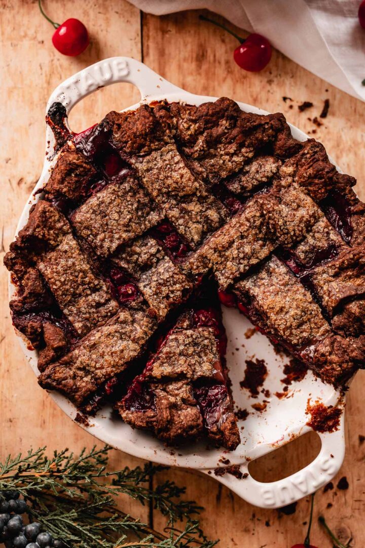 Chocolate Cherry Black Forest Pie - Flouring Kitchen