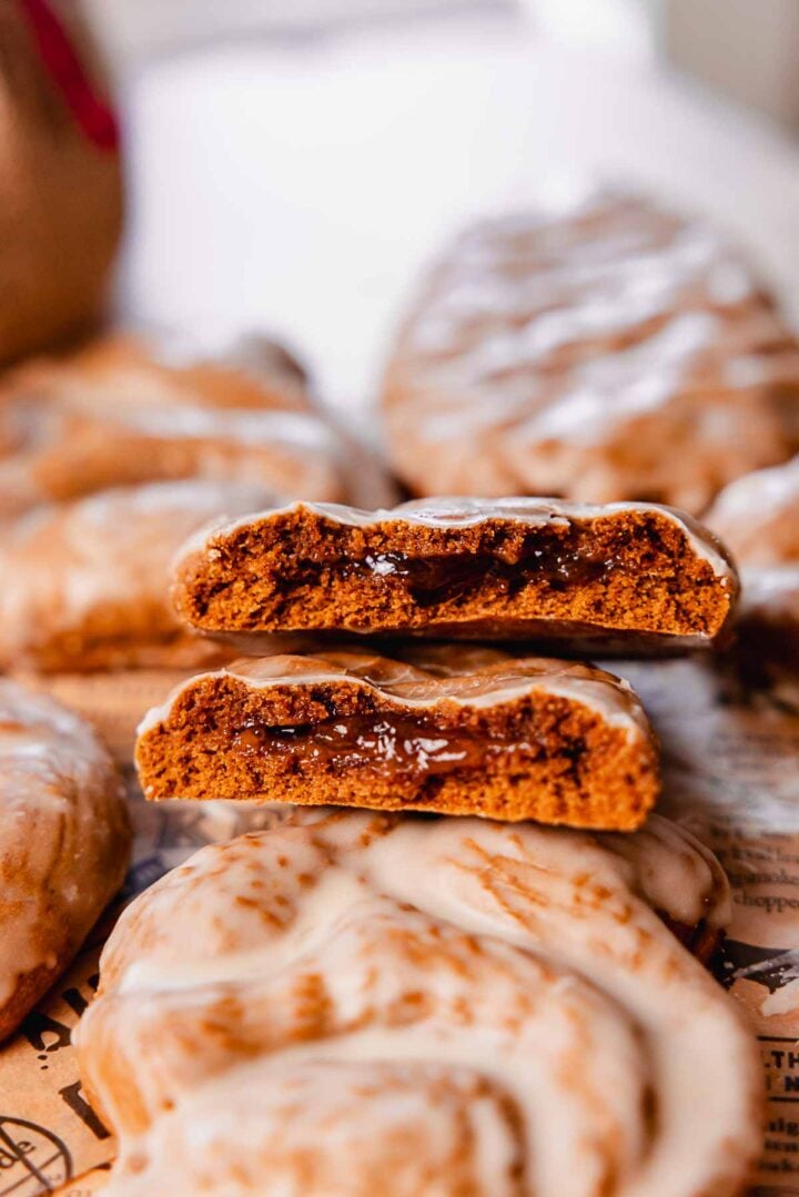 Thick Gingerbread Molded Cookies with Jam Filling - Flouring Kitchen
