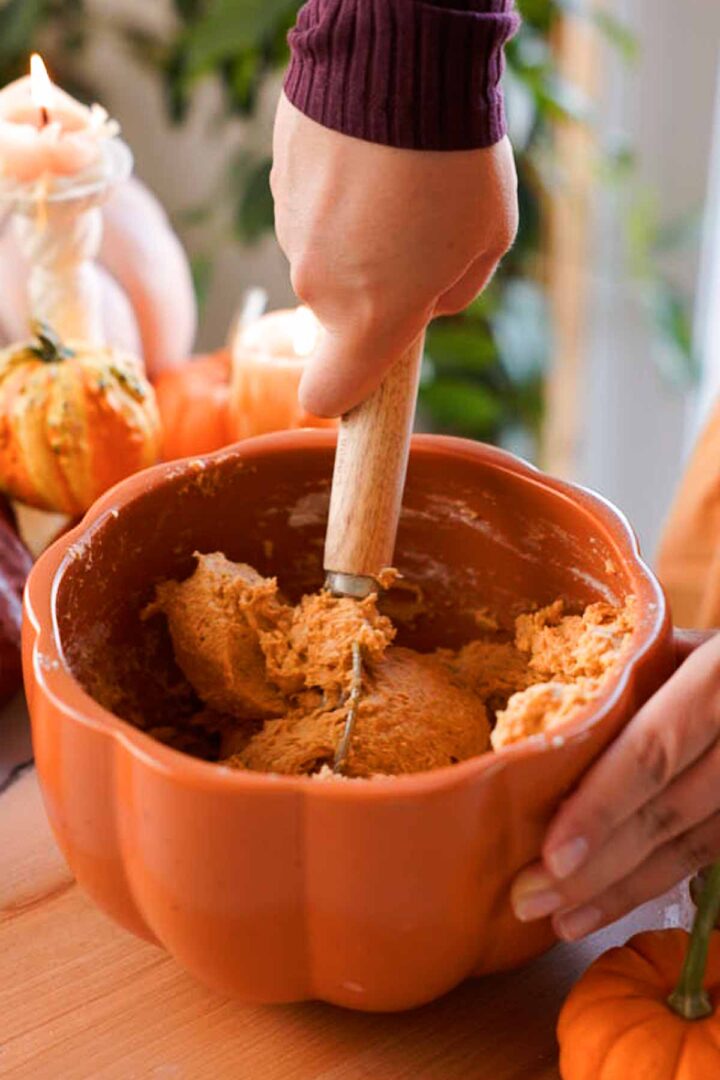 Pumpkin Monkey Bread Stuffed with Cream Cheese - Flouring Kitchen