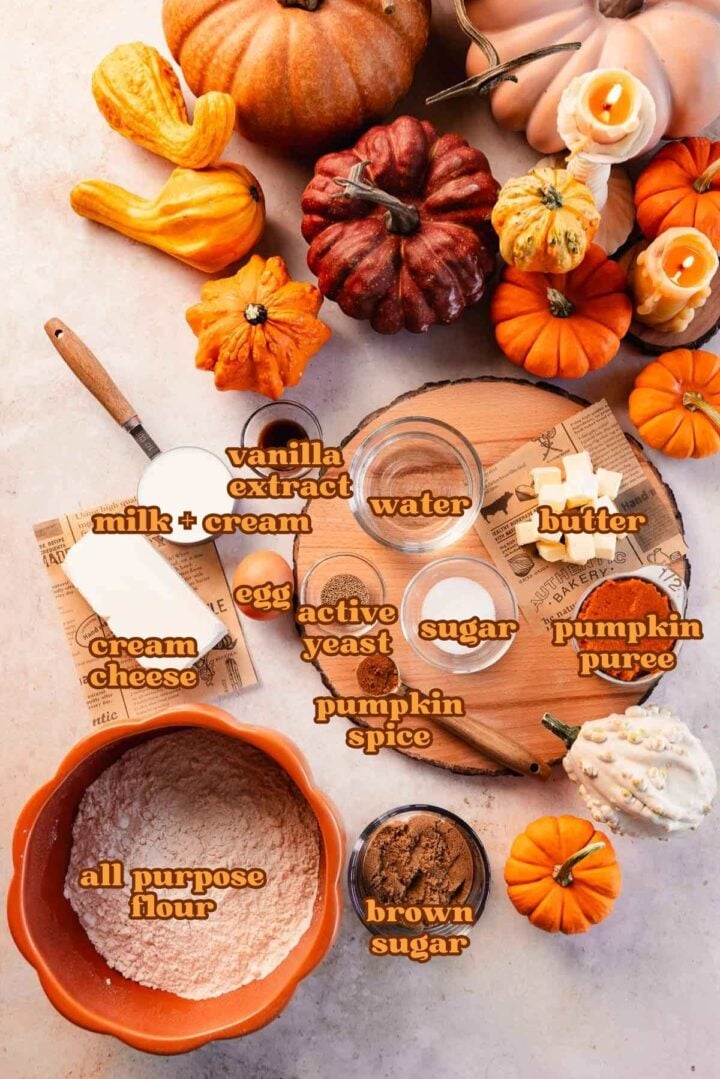 Pumpkin Monkey Bread Stuffed with Cream Cheese - Flouring Kitchen